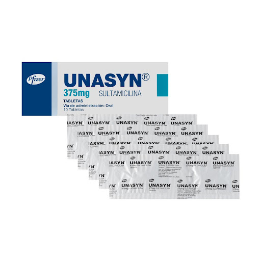 Unasyn Sultamicilina 375 mg Pfizer Caja x 10 Tabletas