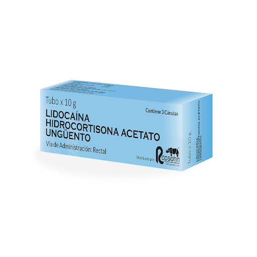 Lidocaína Hidrocortisona Acetato 5g/0,28g Ropsohn Ungüento Tubo x 10 gr
