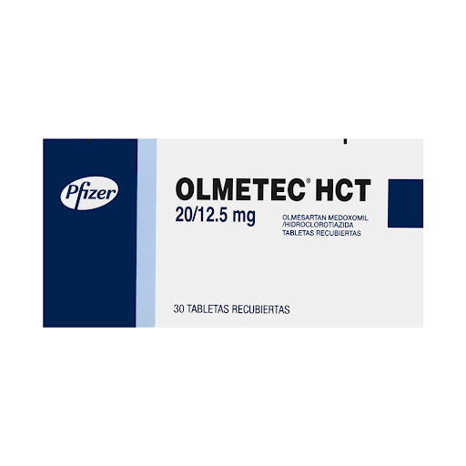 Olmetec HCT Olmesartan + Hidroclorotiazida 20/12.5mg Pfizer Caja x 30 ...