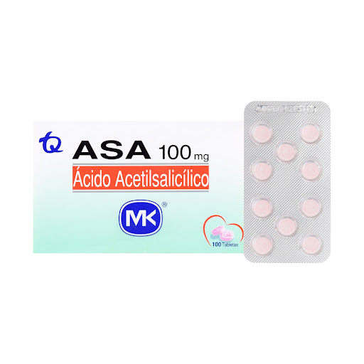 Asa Ácido Acetilsalicílico 100 mg Mk Fracción Blister x 10 Tabletas