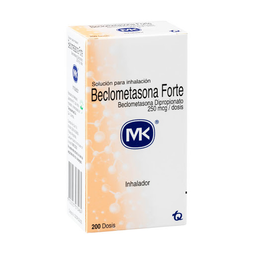 Beclometasona Forte MK 250 mcg Inhalador Caja x 200 Dosis