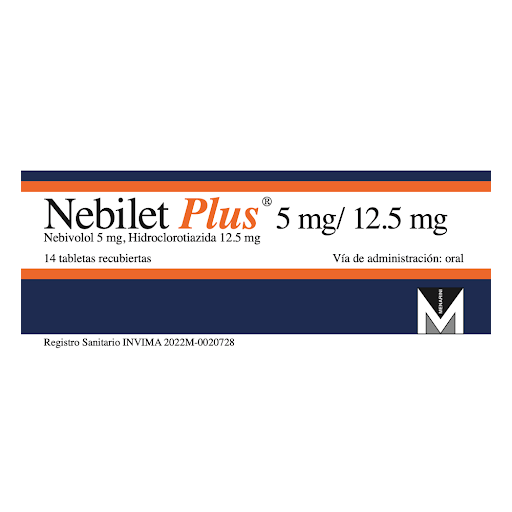Nebilet Plus Nebivolol + Hidroclorotiazida 5mg/2,5mg Menarini Caja x 14 ...