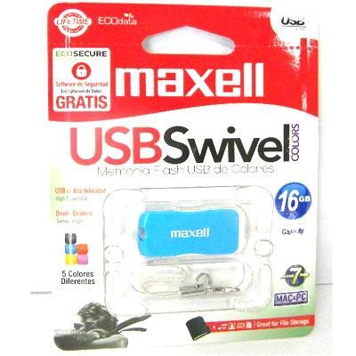 MEMORIA USB MAXELL SWIVEL COLORS BLUE 16GB X1UND.