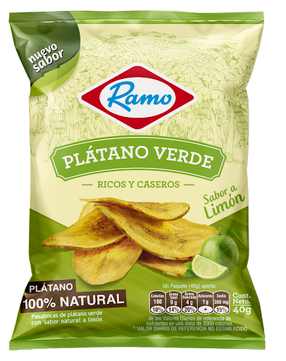 PASABOCAS RAMO PLÁTANO VERDE LIMON X40G.