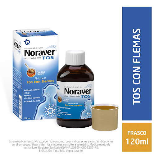 Noraver Tos Bromhexina 8 mg Tecnoquímicas Jarabe Frasco x 120 ml