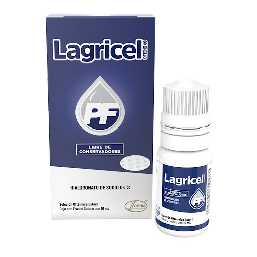 Lagricel Ofteno Hialuronato De Sodio 0.4% Gotas Sophia Frasco x 10ml