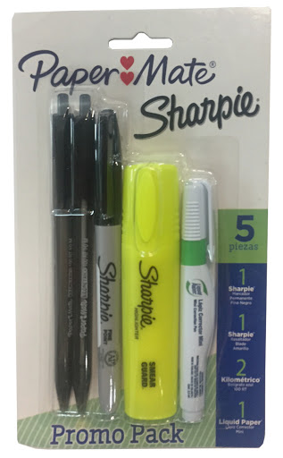 Kit Boligrafo Esfero Retractil Azul Liquid Paper x 2unid Sharpie Mini x ...