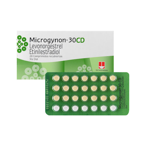 Microgynon 30 CD Levonorgestrel + Etinilestradiol 0.15mg/0.03mg Tecnofarma Caja x 28 Comprimidos
