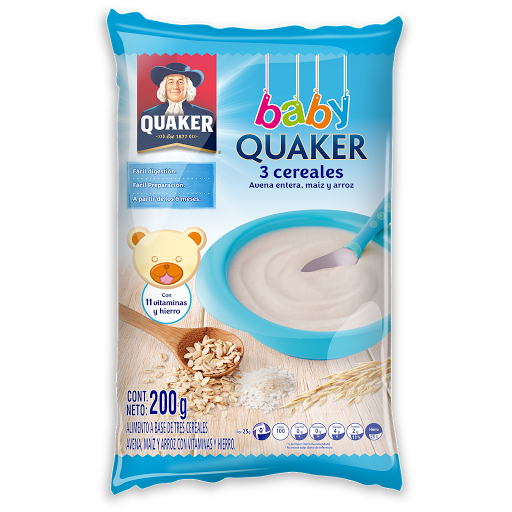 Cereal Baby Quaker Tres Cereales 6 Meses x 200 gr