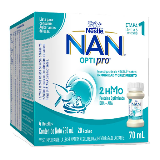 Fórmula Infantil Nan Optipro 1 Líquida 0-6 Meses Caja x 4 Botellas