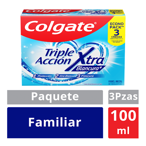 Crema Dental Colgate Triple Acción Extrablancura 100ml x 3 und