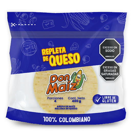 Arepa Don Maiz Rellena De Queso 400 gr x 4 und