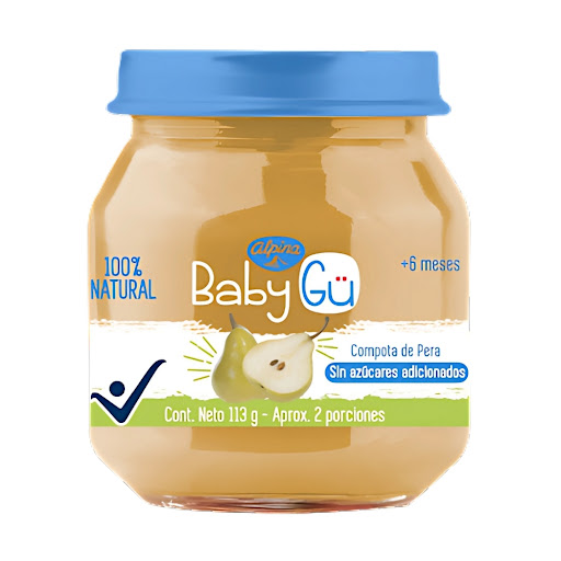 Compota Baby Gu Alpina Sabor Pera +6meses x 113 gr