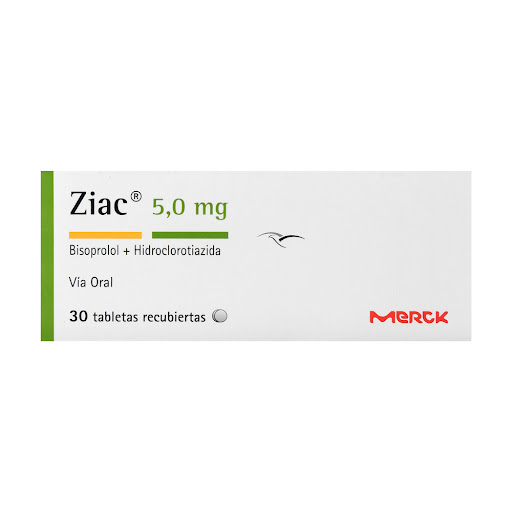 Ziac 5Mg Merck Bisoprolol + Hidroclorotiazida Caja x 30Tabletas
