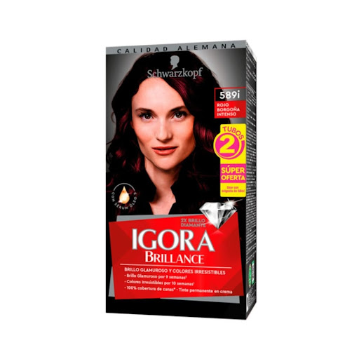 Tinte Igora Brillance 589I Rojo Borgoña Intenso Caja x 1 und