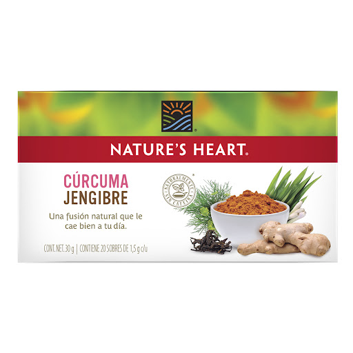 Té Cúrcuma Y Jengibre Natures Hearts x 30 gr