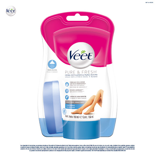 Crema Depilatoria Para Ducha Veet Pure y Fresh x 150 ml