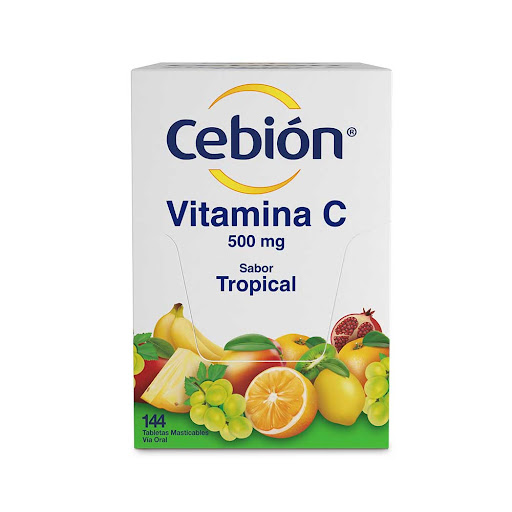Cebión Vitamina C 500 Mg P&G Sabor Tropical Caja x 144 Tabletas Masticables
