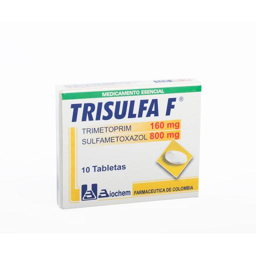 **Trisulfa F 160/800mg Caja x 10 Tabletas Biochem Trimetoprim ...