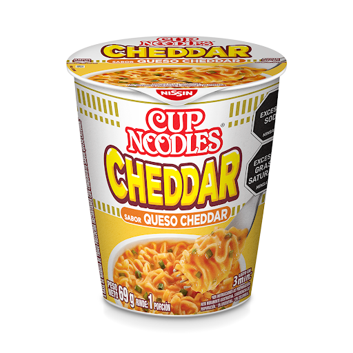 Sopa Instantánea Nissin Cup Noodles Sabor a Ques Cheddar x 69 gr