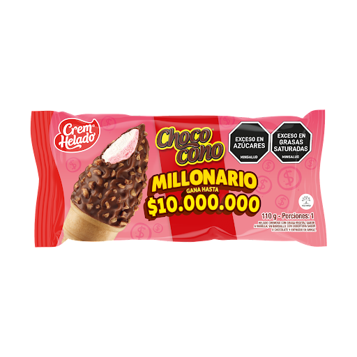 Helado Crem Helado Choco Cono Millonario Bakano x 110 gr