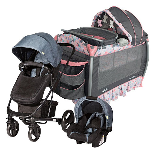 Solo Online Combo Cuna Corral Travel Elite Pink Travel System Nexus Gris