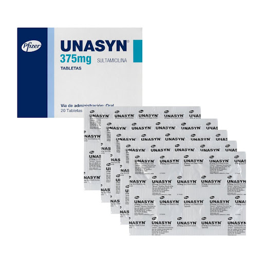Unasyn Sultamicilina 375 mg Pfizer Caja x 20 Tabletas