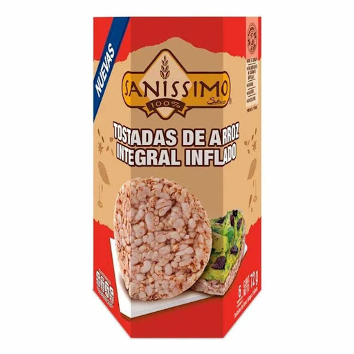 Tostadas Arroz Integral Inflado Sanissimo Caja x 72 gr