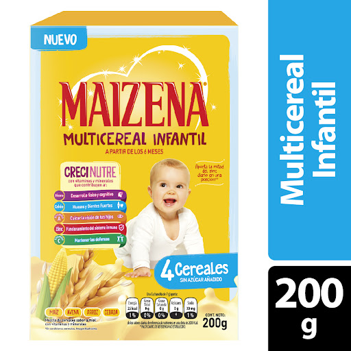Colada Maizena 4 Cereales Multicereal x 200 gr