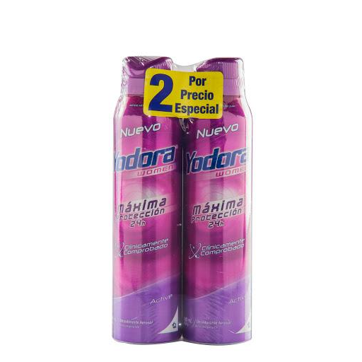 Antitranspirante Yodora Activ Max Protec 165 ml Paquete x 2 und