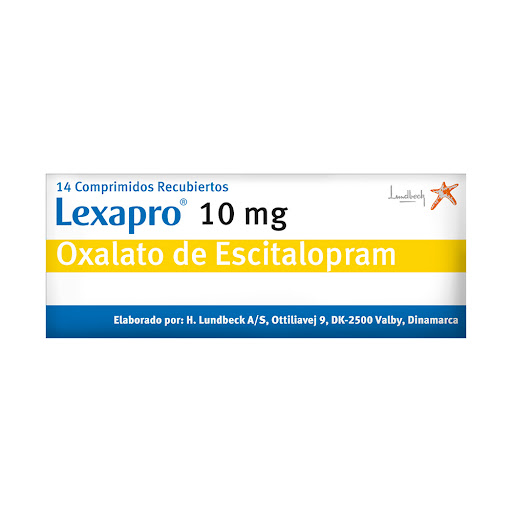 Lexapro Escitalopram 10 mg Suiphar Caja x 14 Comprimidos