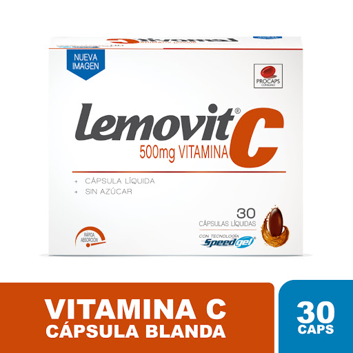 Lemovit Vitamina C 500 mg Procaps Caja x 30 Cápsulas