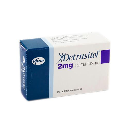 Detrusitol Tolterodina 2 mg Pfizer Caja x 28 Tabletas