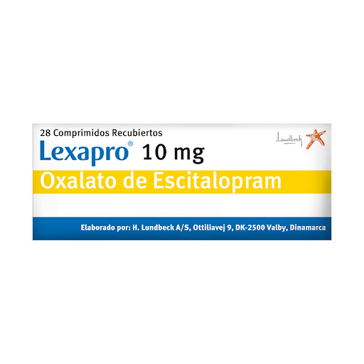 Lexapro Oxalato de Escitalopram 10 mg Abbott Caja x 28 Comprimidos
