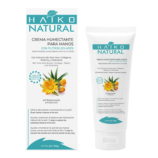 Crema Humectante Para Manos HAIKO NATURAL Con Filtros Solares Caja x 80 ml