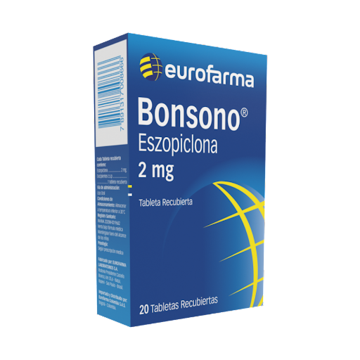 Bonsono Eszopiclona 2 mg Eurofarma Caja x 20 Tabletas