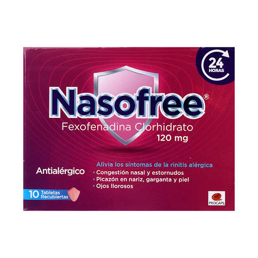 Nasofree Fexofenadina Clorhidrato 120 mg Procaps Caja x 10 Tabletas