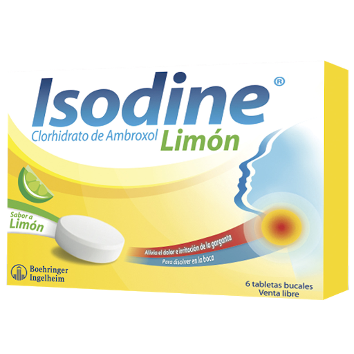 Isodine Mint Menta Pastillas Caja X6pas. Boehringer Ambroxol