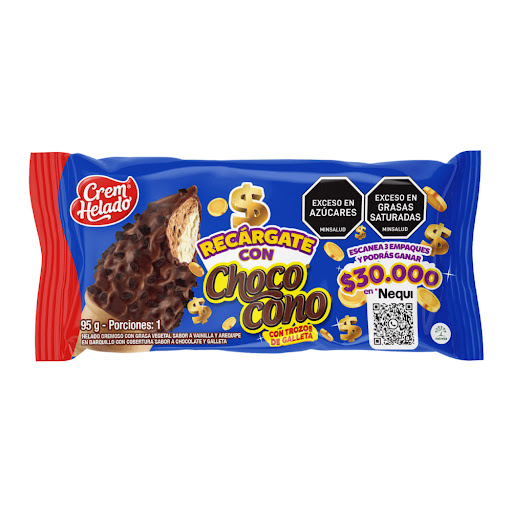 Helado Chococono Promo Flow con Trozos de Galleta x 95 gr