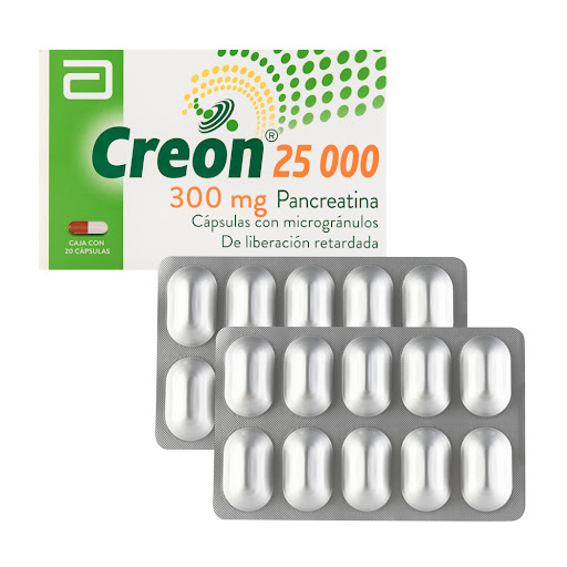 Creon 25000 Pancreatina 300 mg Lafrancol Caja x 20 Cápsulas