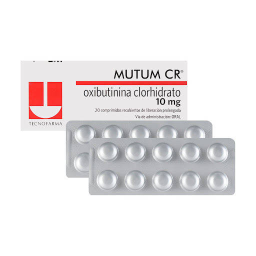 Mutum CR Oxibutinina Clorhidrato 10 mg Tecnofarma Caja x 20 Comprimidos