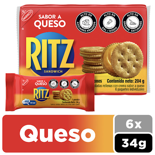 Galletas Ritz Queso 6 Paquetes x 204 gr undefined