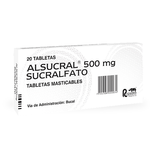 Alsucral Sucralfato 500 mg Ropsohn Caja x 20 Tabletas