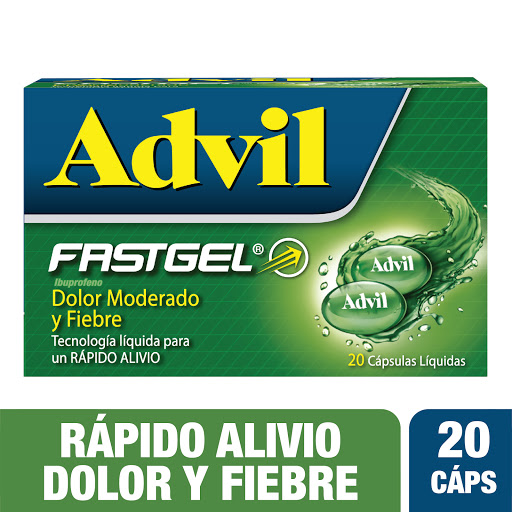 Advil Ibuprofeno Fastgel Pfizer Caja x 20 Tabletas