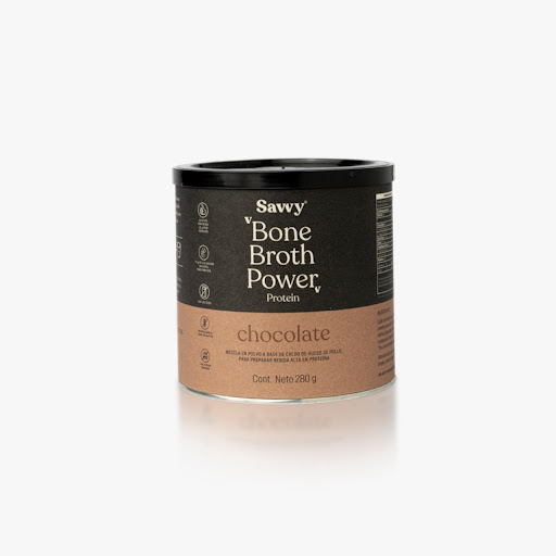 Proteína Savvy Bone Broth Power Sabor Chocolate x 280 gr