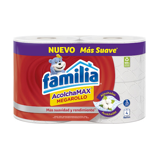 Papel Higiénico Familia Acolchamax Megarollo Paquete x 4 Rollos