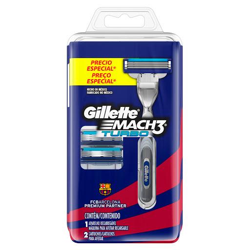 //OFERTA MAQUINA AFEITAR GILLETE MACH 3 TURBO 2 UP + 2 REPUESTO