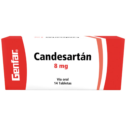 **CANDESARTÁN GENFAR 8MG TABLETAS CAJA X14TAB