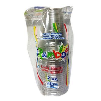 Vaso Plástico Rumba Transparente de 7 oz x 25 und