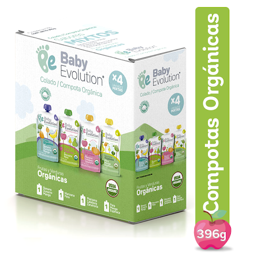 Compota Baby Evolution Orgánica Sin Azúcar Frutas Y Verduras Orgánicas ...